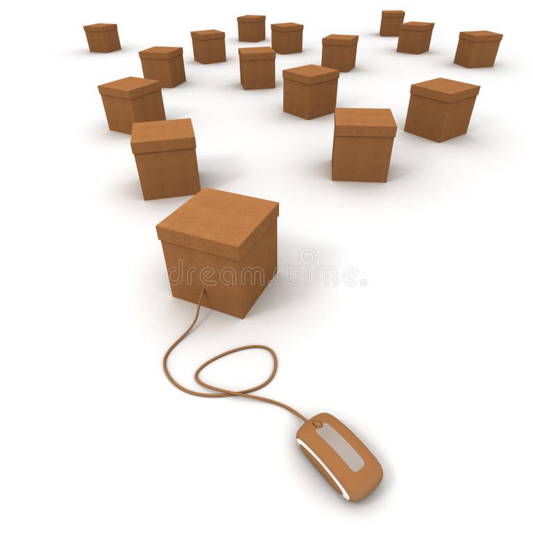 Cardboard Boxes and Internet Connexion Stock Illustration ...