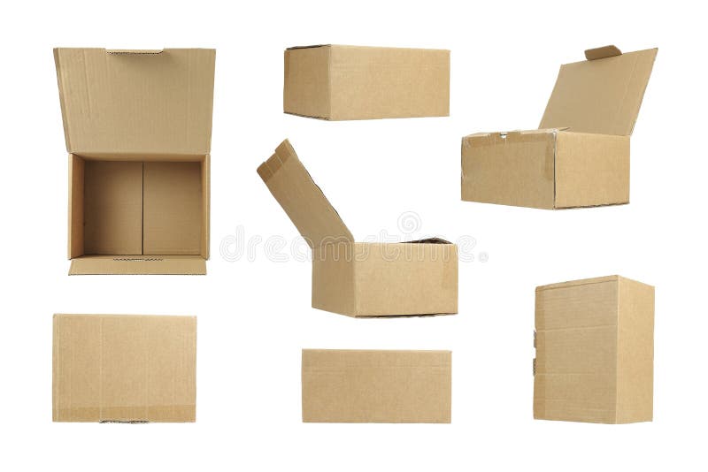 Cardboard boxes isolated stock image. Image of send - 204574761