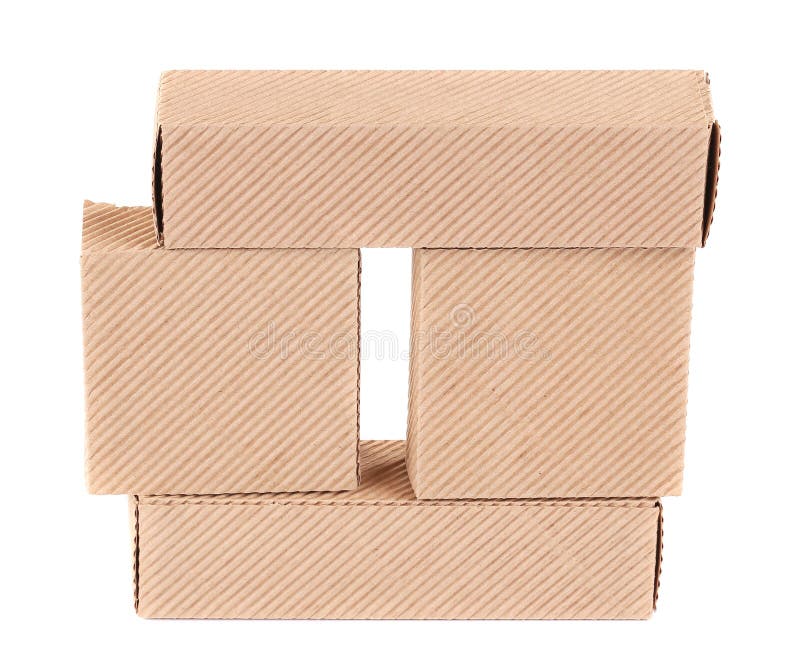 Beige cardboard boxes. stock photo. Image of environment - 40503700