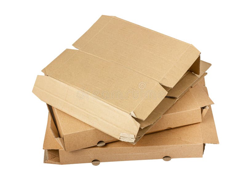 Cardboard Boxes Isolated on White. Cardboard Recycling. Cardboard ...