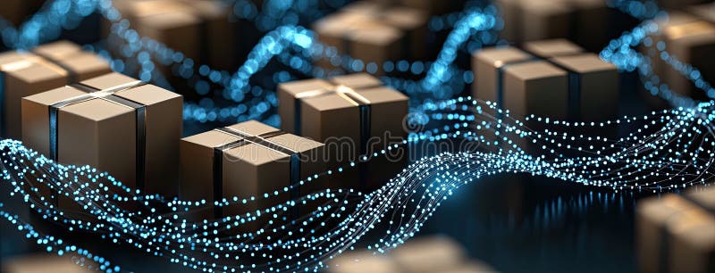 Cardboard Boxes Move Rapidly on Conveyors, Enhanced by Digital Data ...