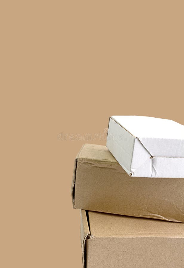Cardboard Boxes Packaging Stack on Background Stock Image - Image of ...