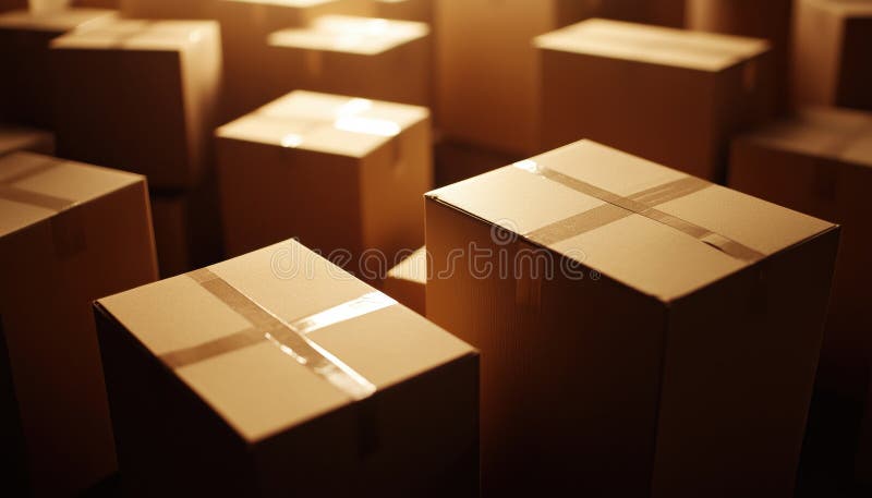 Cardboard Boxes for Packing and Transporting Goods Stock Photo - Image ...
