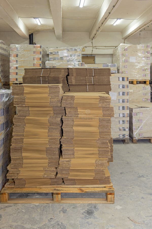Cardboard Boxes Pallet stock image. Image of pack, package - 260051919