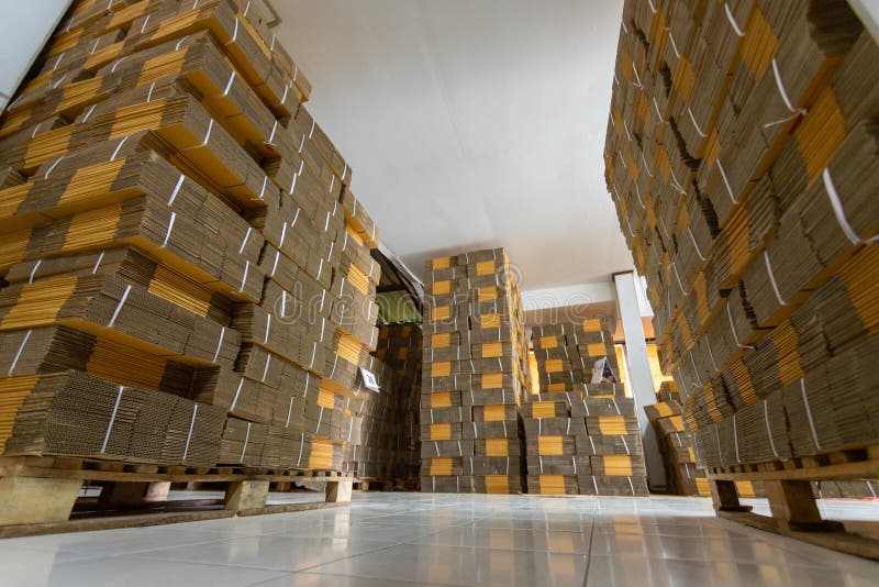 Cardboard Boxes on a Pallet, Rack Stack Arrangement of Cardboard Boxes ...