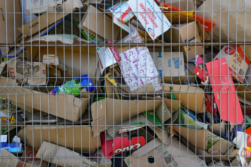 ARAD, ROMANIA, 14 APRIL, 2024: Bunch of Paper Collected for Recycling ...