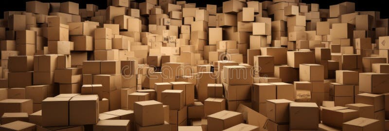 Cardboard Boxes Parcels in a Logistics Warehouse, Transport Goods ...