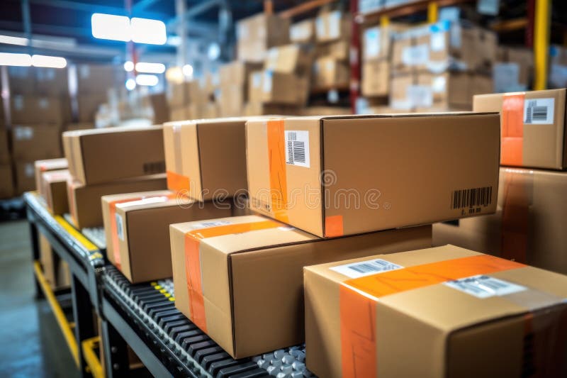 Cardboard Boxes with Parcels from Online Stores at the Post Office ...