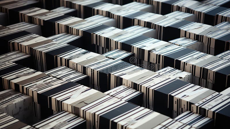 Cardboard boxes pattern stock illustration. Illustration of black ...