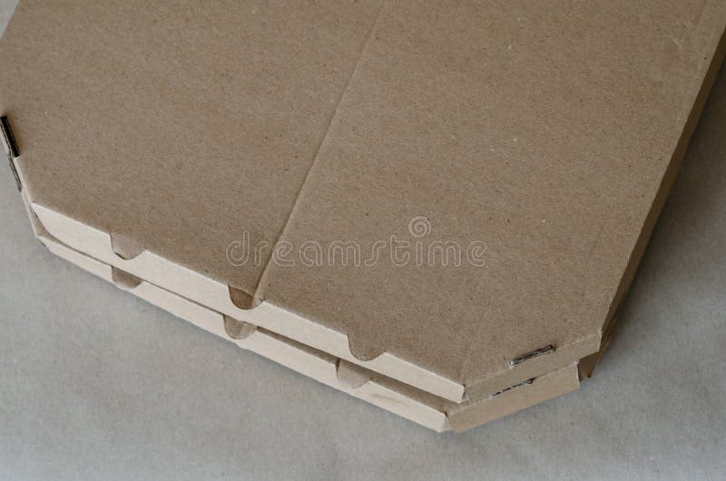 Cardboard Boxes for Pizza Close-up Stock Image - Image of moving ...