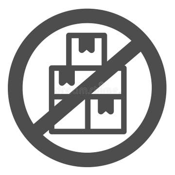 Cardboard Boxes Prohibited Circle Solid Icon, Data Hoarding Concept ...