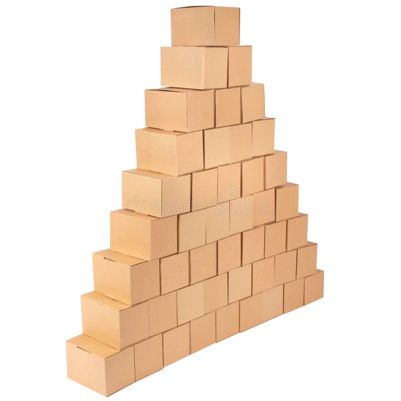 Cardboard Boxes.Pyramid From Boxes Stock Photo - Image of storage ...