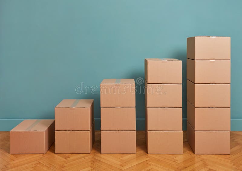 Cardboard boxes chart stock photo. Image of brown, blank - 210762580