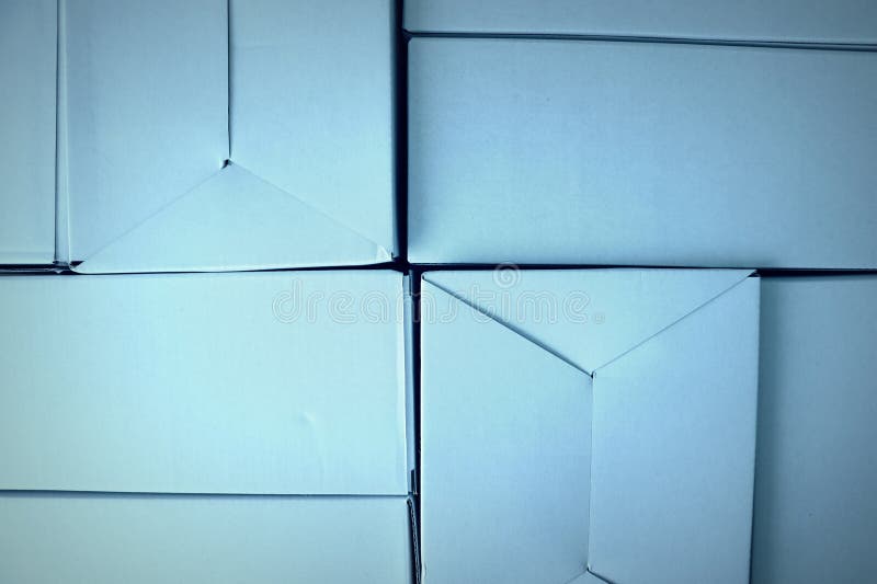 Cardboard Boxes Seamless Pattern on Blue Background Stock Photo - Image ...
