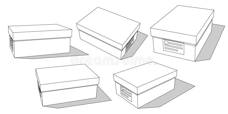 Cardboard Boxes Set for Delivery and Storage. Isolated Carton Crates ...