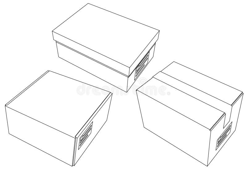 Cardboard Boxes Set for Delivery and Storage. Isolated Carton Crates ...