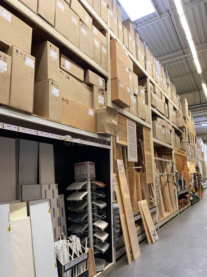 Cardboard Boxes on Shelves. Stock Photo - Image of archive, arrangement ...