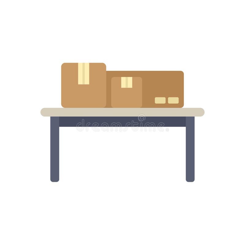 Cardboard Boxes Sitting on Top of a Table Stock Vector - Illustration ...