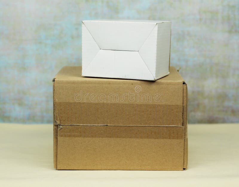 Cardboard boxes stock photo. Image of cover, case, brown - 136528196