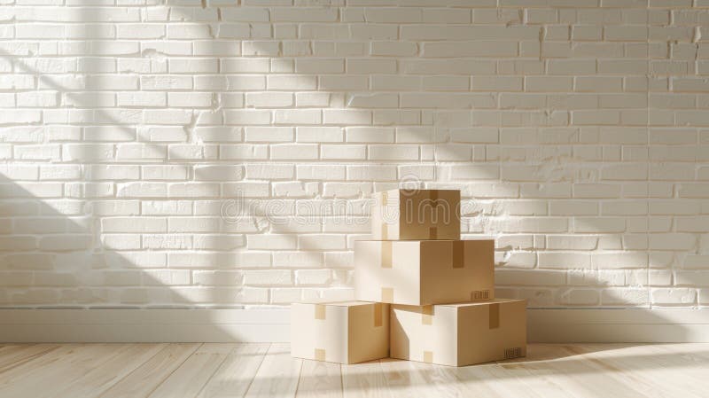 The Cardboard Boxes Stack.AI Generated Image Stock Image - Image of ...
