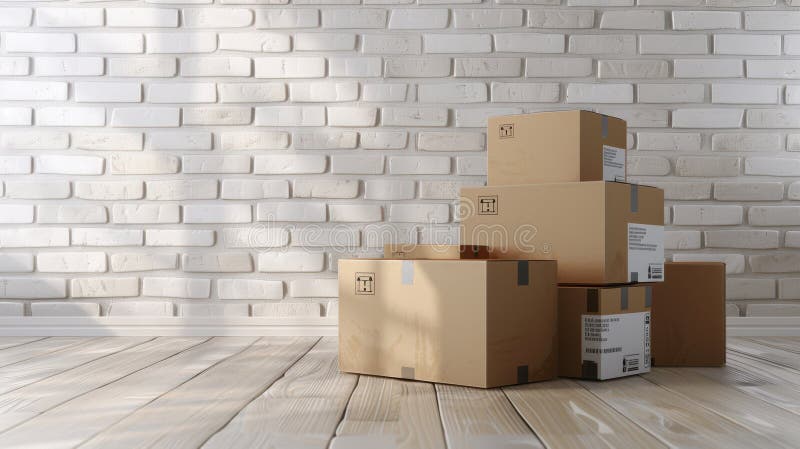 The Cardboard Boxes Stack.AI Generated Image Stock Photo - Image of ...