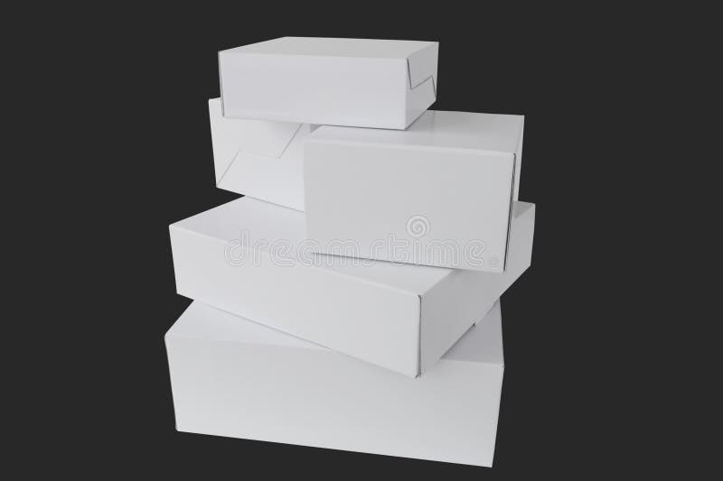 Cardboard Boxes, Stack of Closed White Boxes Stock Image - Image of ...
