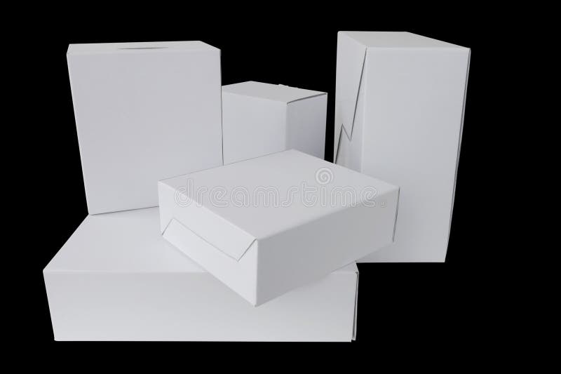 Cardboard Boxes, Stack of Closed White Boxes Stock Image - Image of ...