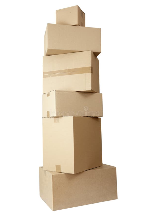 Cardboard Boxes Stack Package Stock Photo - Image of container, fragile ...