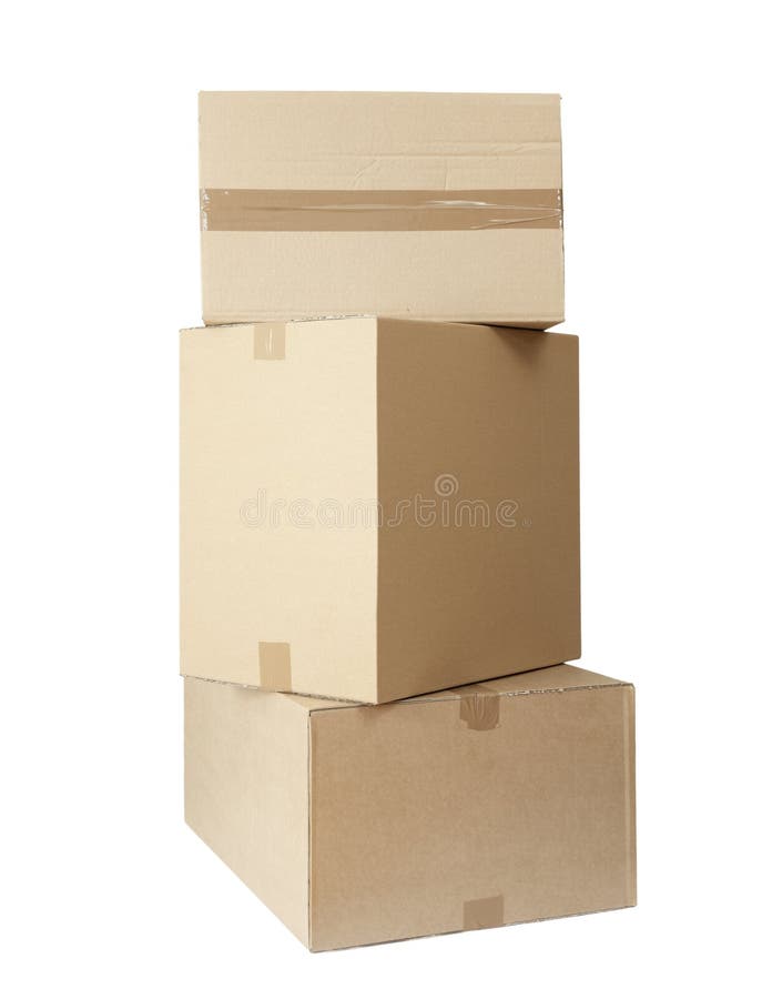 Cardboard Boxes Stack Package Stock Image - Image of closed, card: 10898125