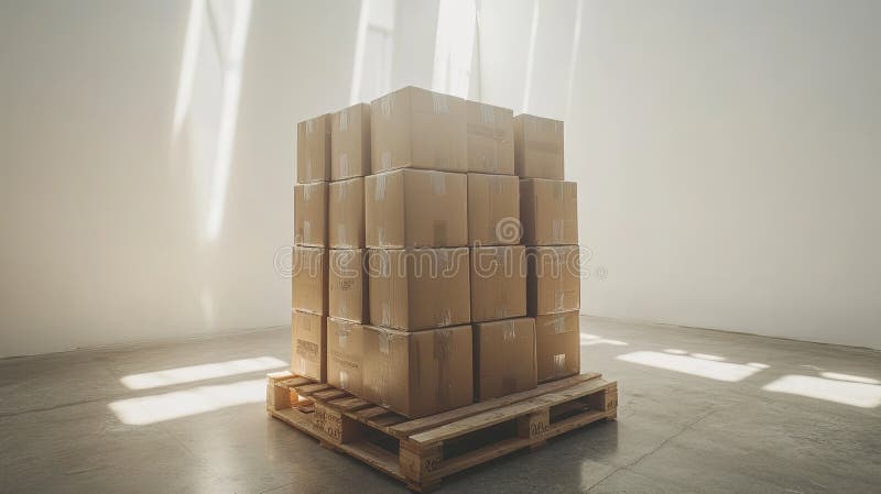 Cardboard Boxes Stack on Pallet - Storage and Shipping Solutions Stock ...
