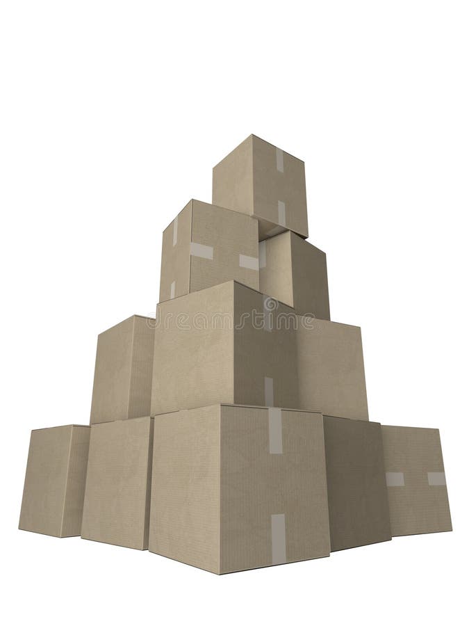 Cardboard Boxes Stack stock illustration. Illustration of boxes - 70513705