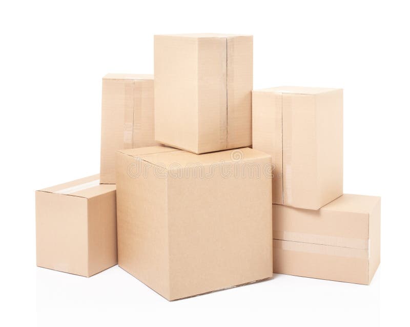 Cardboard boxes stack stock image. Image of recycle, object - 30883627
