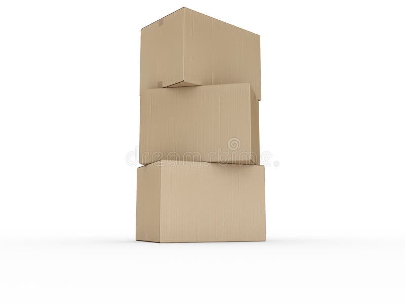 Cardboard boxes stacked stock illustration. Illustration of card - 9462546