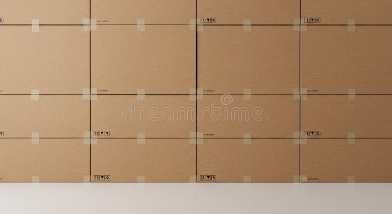 Cardboard Boxes Stacked Against a White Wall Ready for Moving or ...