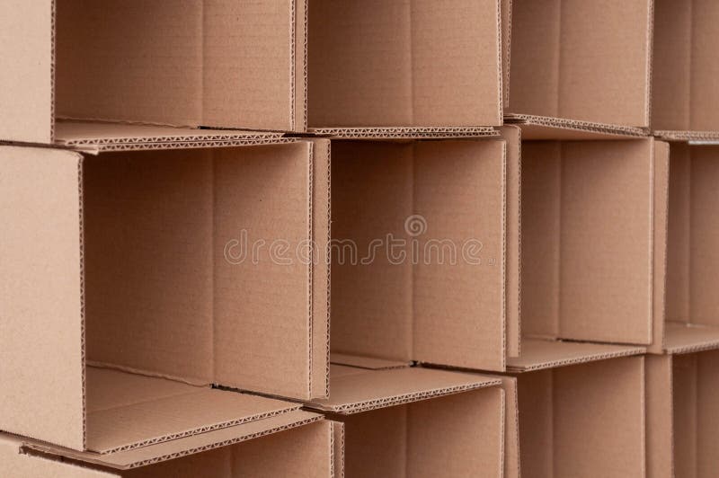 Cardboard Boxes Stacked in a Pile. Background Texture Stock Photo ...