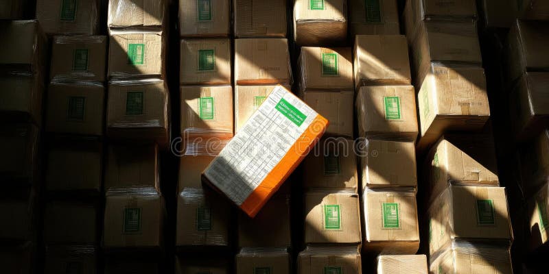 Cardboard Boxes Stacked with Sunlight, Package Shipment, Business ...