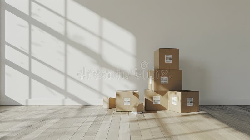 The Cardboard Boxes. AI Generated Stock Photo - Image of clean ...