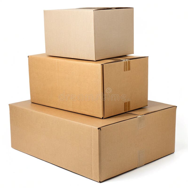 Cardboard Boxes Stacked on Top of Each Other Stock Illustration ...
