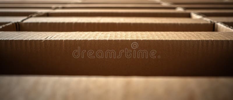 Cardboard Boxes Stacked in a Warehouse Creating a Geometric Pattern ...