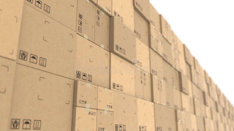 Cardboard Boxes Stacks. Warehouse Logistics, Recycled Packaging or ...
