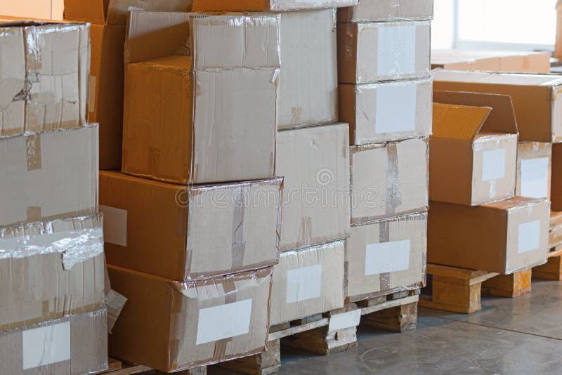 Cardboard boxes stock photo. Image of shop, stack, freight - 69168608