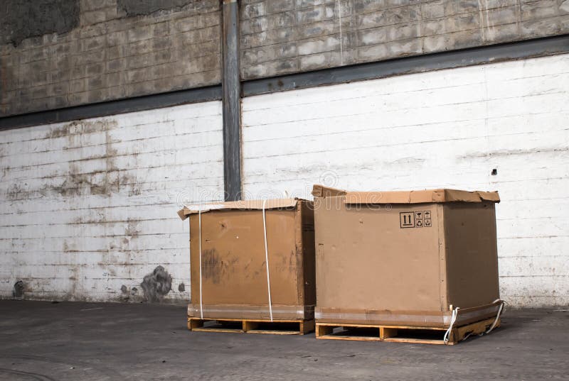 Cardboard Boxes in a Store Warehouse Stock Photo - Image of stockpile ...
