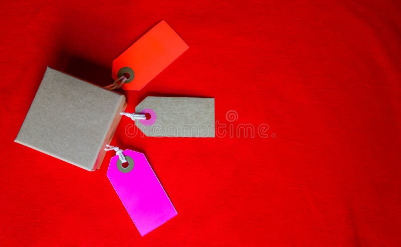 Cardboard Boxes with a Tag. Brown Packing Box with Blank Label and Copy ...