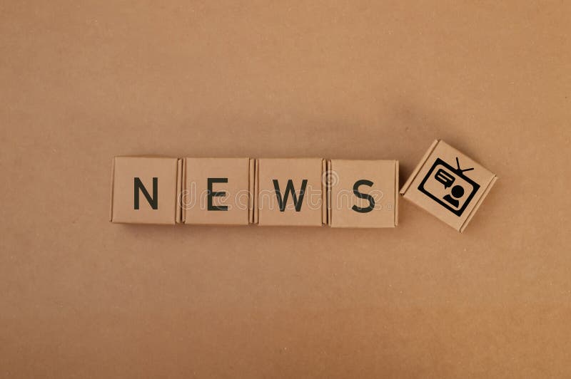 Cardboard Boxes with Text NEWS Stock Image - Image of online ...