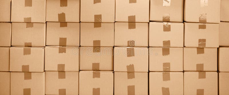 Cardboard Boxes Texture For Delivery Or Moving. Stack Of Boxes Stock ...