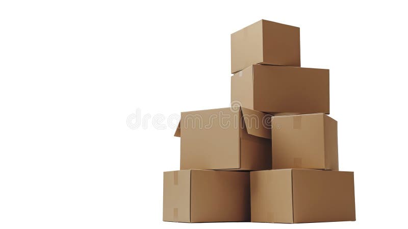 Cardboard Boxes on Transparent Background. PNG. Multiple Packages for ...