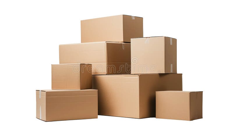 Cardboard Boxes on Transparent Background. PNG. Multiple Packages for ...
