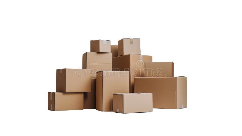 Cardboard Boxes on Transparent Background. PNG. Multiple Packages for ...
