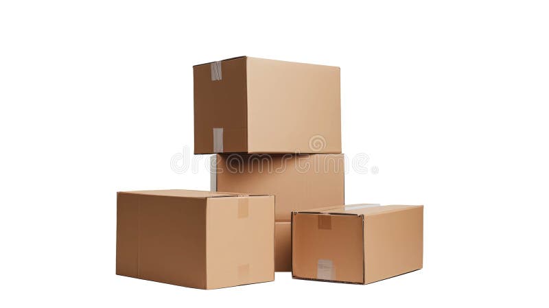Cardboard Boxes on Transparent Background. PNG. Multiple Packages for ...