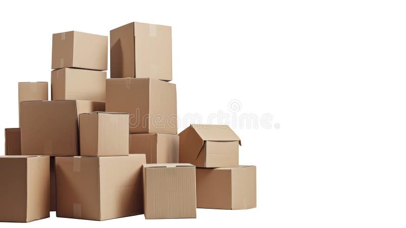 Cardboard Boxes on Transparent Background. PNG. Multiple Packages for ...